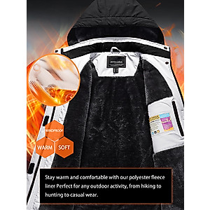 TACVASEN Women's Ski Jacket Waterproof Snow Jackets for Women Winter Warm Fleece Mountain Jacket Windproof Rain Jacket with Hood