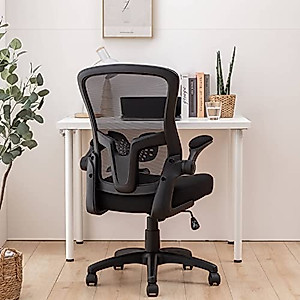 Chairelax Mesh Home Office Chair, Ergonomic Desk Chair Mid-Back Mesh Computer Chair Adjustable Lumbar Support and Flip-up Armrests Comfortable Executive Adjustable Rolling Load up to 300Lbs