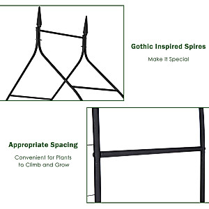 Giantex Set of 2 Metal Garden Arbor Wedding Arch, 8.4 Ft High x 4.6 Ft Wide, Pergola Arbor for Climbing Plant Roses Vines, Indoor Outdoor Garden Patio Bridal Party Decoration Wedding Arch (2)