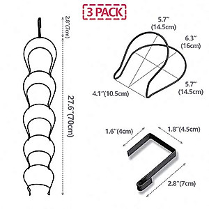 XINFULL 15 Rings Cap Rack Hanging Hat Organizer Baseball Holder Scarfs Bag Hanger Storage for Wall Door Closet Kitchen Bathroom, Black