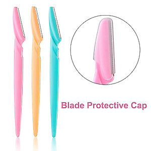 Yzooiyl 24Pcs Eyebrow Facial Hair Razors Precision Trimmer Safety Shaper Shaver Multipurpose for Women and Men with Precision Cover