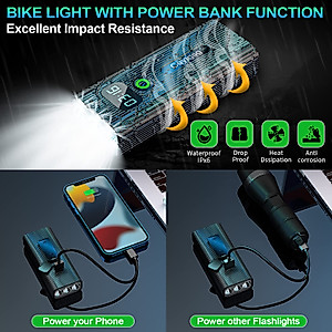 Newest Cuytgsg 9000 Lumen Super Bright Bike Lights for Night Riding,360°Rotatable Bike Headlight With LCD,3 LED Bicycle Light-10 Modes,Runtime 24+ hrs,Waterproof Rechargeable Bike Light,Free Taillight