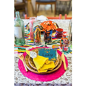 Fiesta Party Place Cards - Cinco de Mayo Mexican Themed Party Supplies Food Tents and Food Labels Decorations, Baby Shower Party Supplies(24pcs)