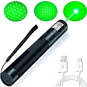 Green Laser Pointer, Long Range Green High Power USB Rechargeable Laser Pointer Pen for presentations Astronomy Hunting