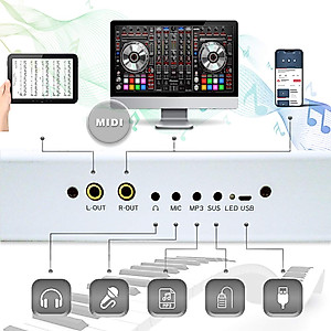 Dulcette DC11 88-Key Portable Piano Keyboard | Built-In Speakers | Semi-Weighted Keys | Sustain Pedal MIDI/USB | Electric Keyboard Piano 88-Keys | Music Stand | FREE CARRYING BAG