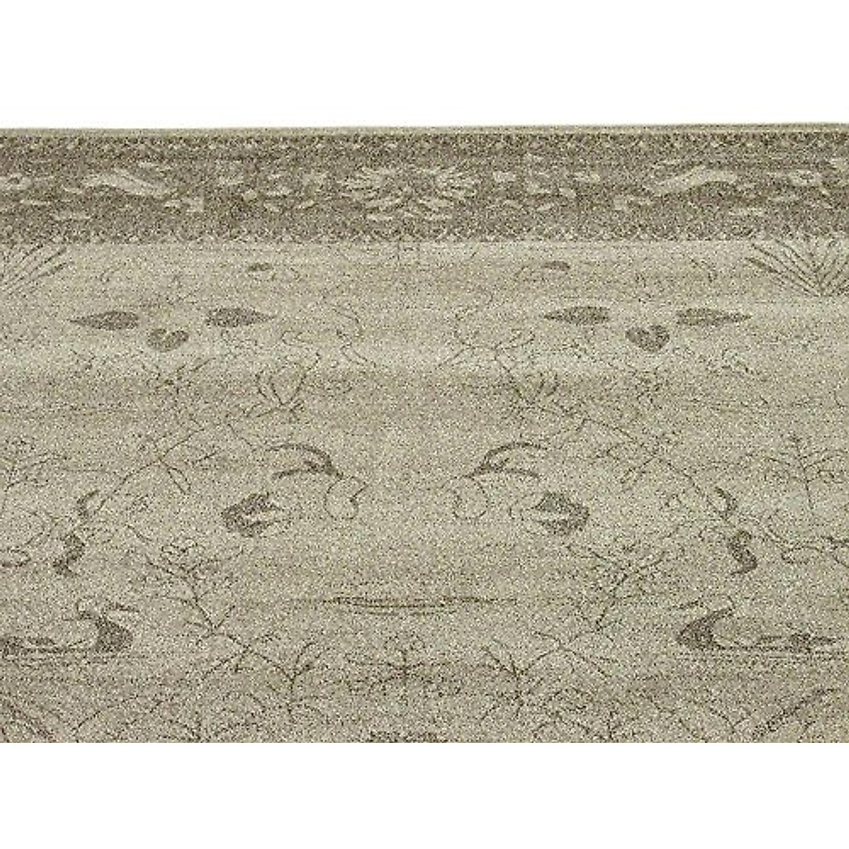 Unique Loom La Jolla Collection Farmhouse, Contemporary, Botanical, Traditional, Vintage Area Rug, 9 x 12 ft, Light Brown/Dark Brown