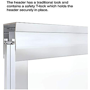 Basco Classic Sliding Shower Door, Fits 44-47 inch opening, Clear Glass, Silver Finish