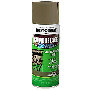 Rust-Oleum 279176 Camouflage 2X Ultra Cover Spray Paint, 12 oz, Army Green