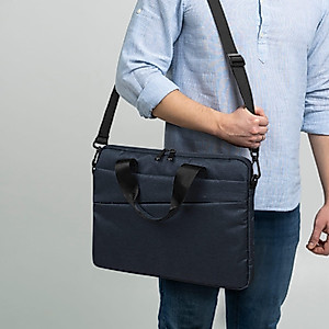 MicaYoung 15 15.6 16 inch Laptop Sleeve Case Shoulder Bag Compatible with 16 inch MacBook Pro M1 M2 Pro/Max 15.6 inch Acer ASUS Dell HP Thinkpad Chromebook 15.6 inch Gaming Laptop Bag, Navy Blue