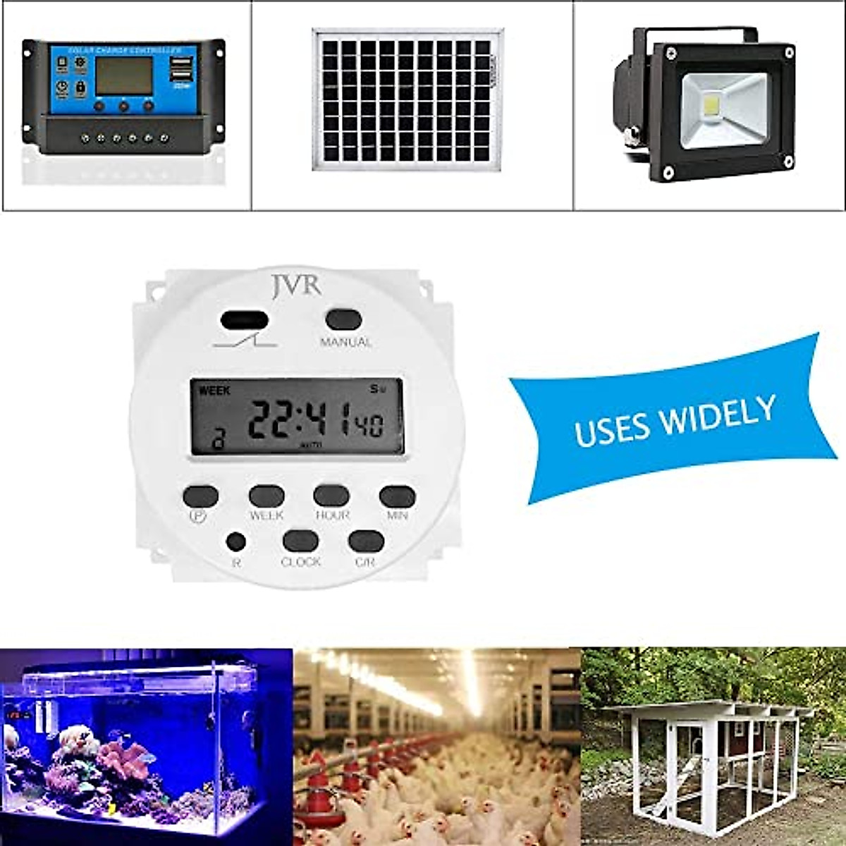 12V Timer Switch - Programmable, DC/AC/Solar Battery Powered | 12 Volt Timer Relay
