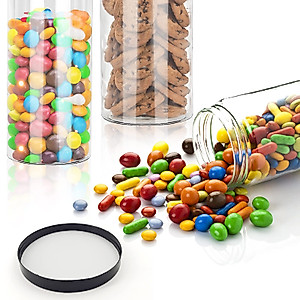 4 Pack Mason Jars, Clear Plastic Jars with Lids, Clear Slime Containers for Organizing, Kitchen & Pantry Use, Round PET Cream with Airtight Lids (48 oz)