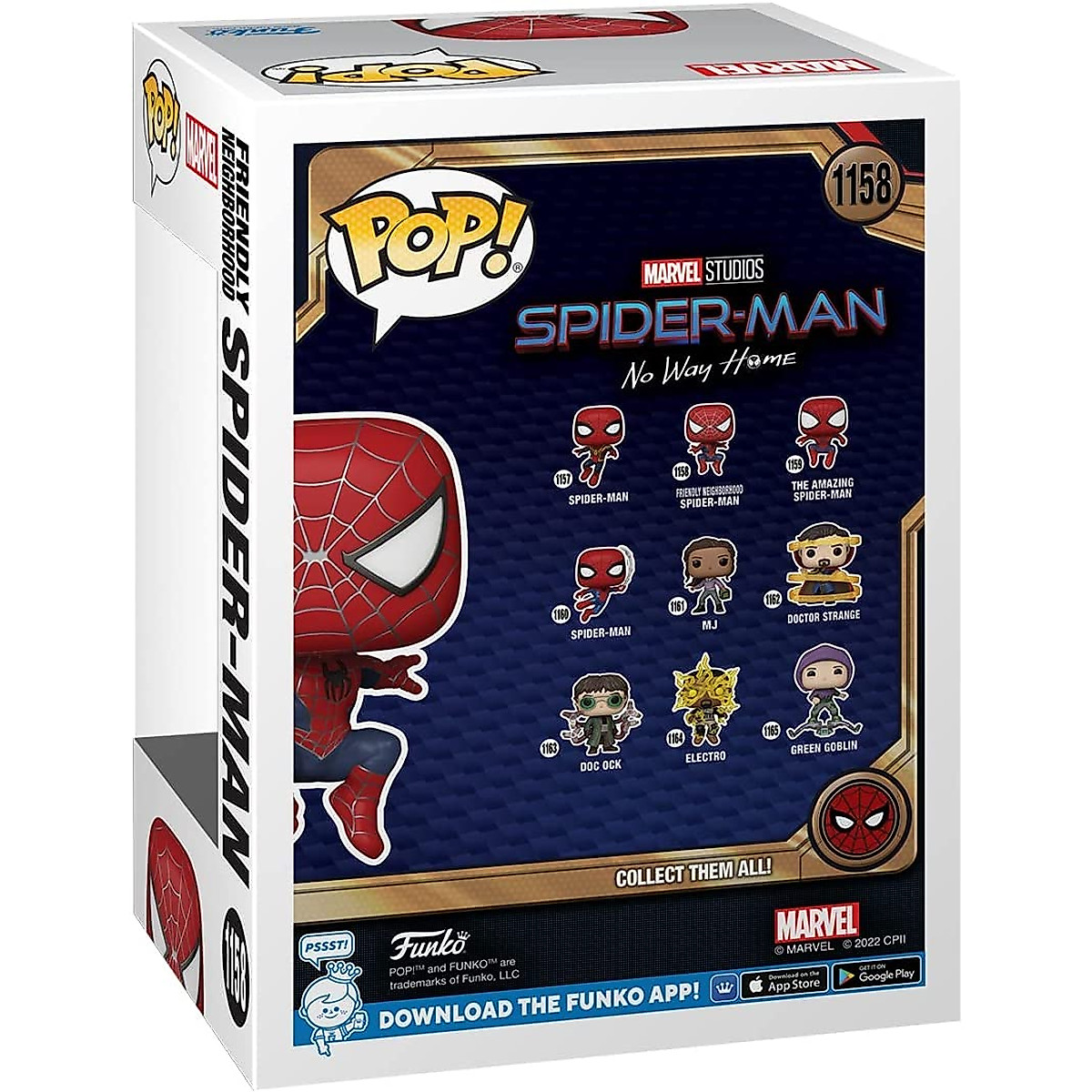 POP Marvel: Spider-Man: No Way Home - Friendly Neighborhood Spider-Man Funko Vinyl Figure (Bundled with Compatible Box Protector Case), Multicolor, 3.75 inches