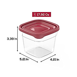 Plasvale Food Storage Containers with Lids, Freezer, Microwave and Dishwasher Safe - BPA Free - 17.92 oz (8-Pieces Set, White, Model 2)