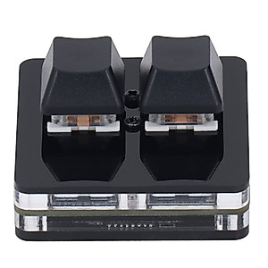 plplaaoo Mechanical Gaming Keyboard, One-Handed Mechanical Keyboard, Gaming Keyboard,2 Key Gaming Keyboard Shortcut Programmable Keypad Type C to USB All Black Multifunction for Home Office, one h