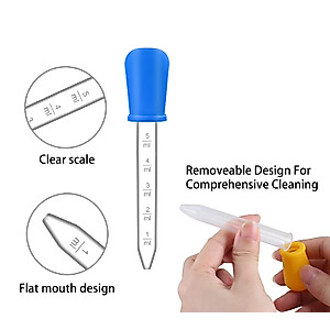 20 PCS Liquid Droppers with 2 Clean Brushes - 5ml Clear Silicone Eye Pipettes Dropper with Bulb Tip for Kids Candy Molds, Gummy Bear, Oil Science, Crafts Projects