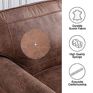 Dreamsir 79'' Traditional Faux Leather Sofa Couch with Nailhead Trim, Classic 3-Seater Sofa with Rolled Arms for Living Room, Bedroom, Apartment, Easy Assembly (Dark Brown)