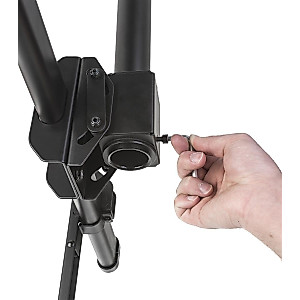 Displays2go SLC3770LBK Ceiling Mount for TV Monitors 37 to 70 Inch, Swiveling & Tilts, Telescoping, Black Steel