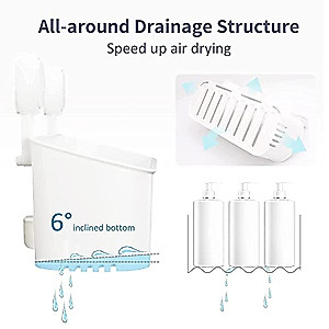 LEVERLOC Corner Shower Caddy Suction Cup And NO-Drilling Removable Shower Caddy Suction Cup Bathroom Shower Shelf Heavy Duty Max Hold 22lbs Caddy Organizer Shower Corner Rack for Bathroom & Kitchen