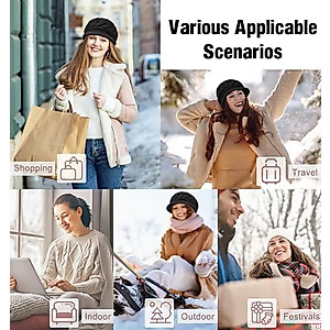 YSense 2 Pack Womens Winter Hats Warm Knit Hat Slouchy Beanie Cap with Brim Gifts