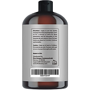 First Botany Cosmeceuticals, Hair Regrowth and Anti Hair Loss Shampoo 16 fl oz, with DHT blockers- Daily Hydrating, Detoxifying, Volumizing Shampoo For Men and Women