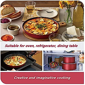 Motase 6pcs Pots and Pans Set, Nonstick Cookware Set Detachable Handle, Induction Kitchen Cookware Sets Non Stick with Removable Handle, RV Cookware Set, Oven Safe, Red