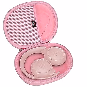 FBLFOBELI Headphone Cases EVA Hard Storage Case for JBL Tune 500BT/510BT/T450BT/710BT/JBL Live 650 BT NC On-Ear Wireless Bluetooth Headphone, Travel Protective Bag (Pink)