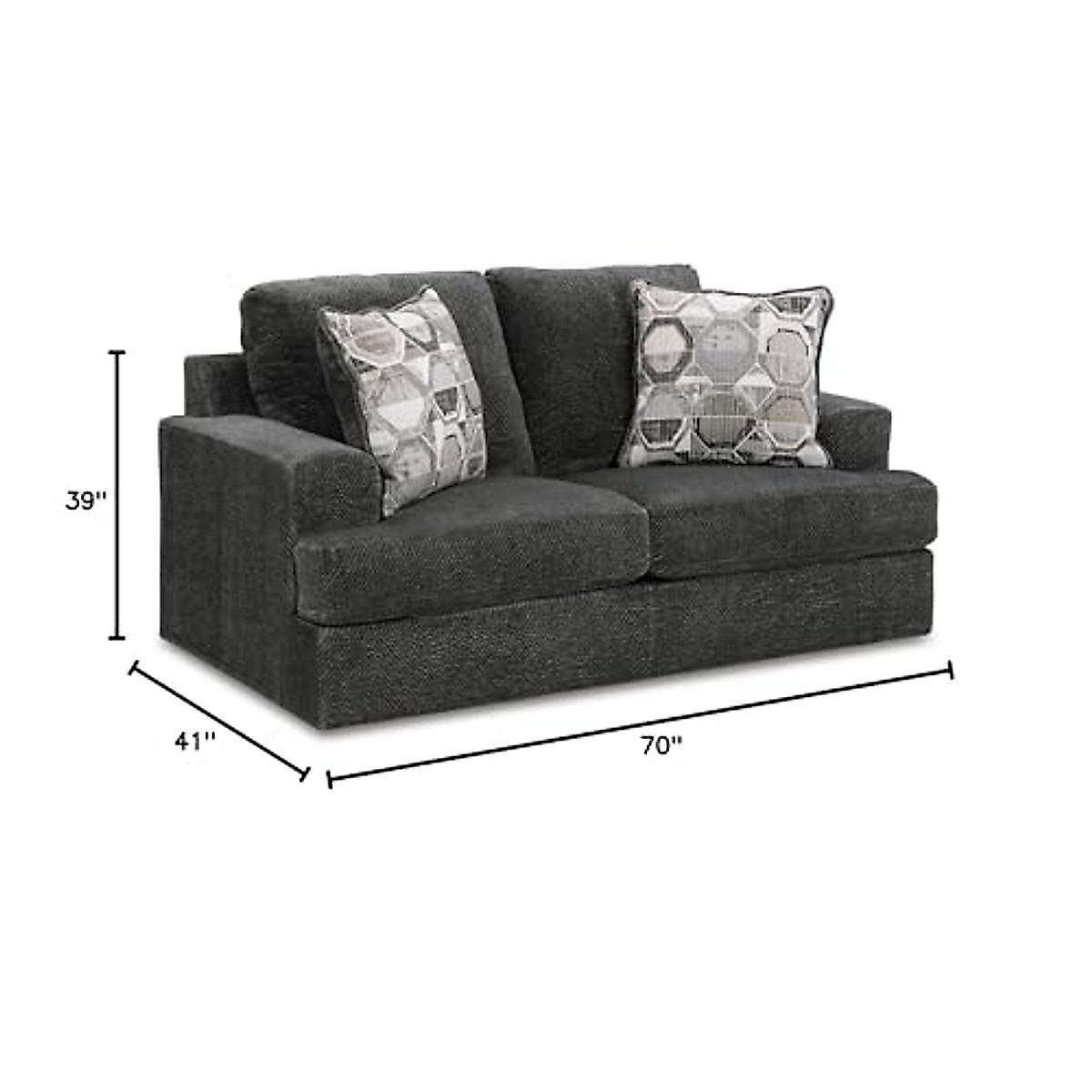Signature Design by Ashley Karinne Casual Loveseat with Non-skid Legs, Gray