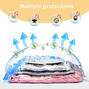 UPGOGO Travel Vacuum Bags with Prtable Electric Pump (Combo 6 Pack),Vacuum Seal Bags for Clothing,Space Saver Vacuum Storage Bags,Vacuum Travel Bags for Luggage,Travel Essentials