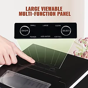 Ice Maker Machine Countertop WANAI Ice Making Machine Make 26.5lbs/24H 9 Ice Cubes Ready in 6-8 Minutes Include Ice Scoop & Basket for Home, Party, Office, Bar, RV