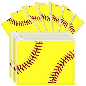 Gersoniel 50 Pieces Makeup Bag Bulk Waterproof Cosmetic Bags Eva Pencil Case Pouch Travel Toiletry Bag with Zippers for Women Players Teams(Yellow,Softball)