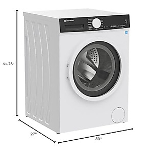 West Bend WB220FLWVW Front Load Washing Machine, Compact Washer, Stackable Option, 15 Automatic Cycles, Adjustable Water Temperatures, LED Display, and See-Through Door, 2.2 cu.ft, White