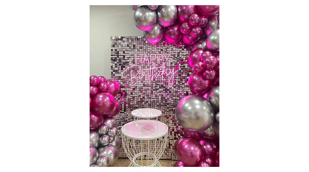 Hot Pink & Silver Balloons Kit for Party Decorations