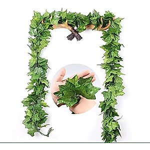 PrettyMoon Artificial Ivy Fake Greenery Leaf Garland Plants Vine Foliage Flowers Hangingfor Home Kitchen Garden Office Wedding Party Wall Decoration（5 Pack,7.5ft,36leaves Each）