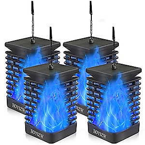 EOYIZW Solar Lantern, 4 Pack Solar Lights Outdoor for Garden Decor- IP65 Waterproof Outdoor Solar Garden Lights for Halloween Patio Garden Yard Porch Decorations- Blue