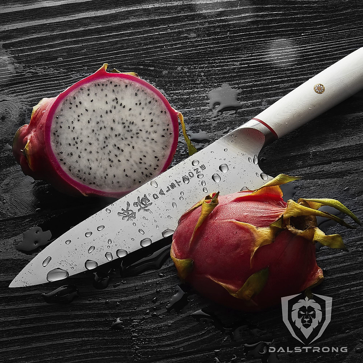 Dalstrong Chef Knife - 8 inch - Phantom Series - Japanese High-Carbon AUS8 Steel Kitchen Knife - White G10 Handle - Cooking Knife - w/Sheath