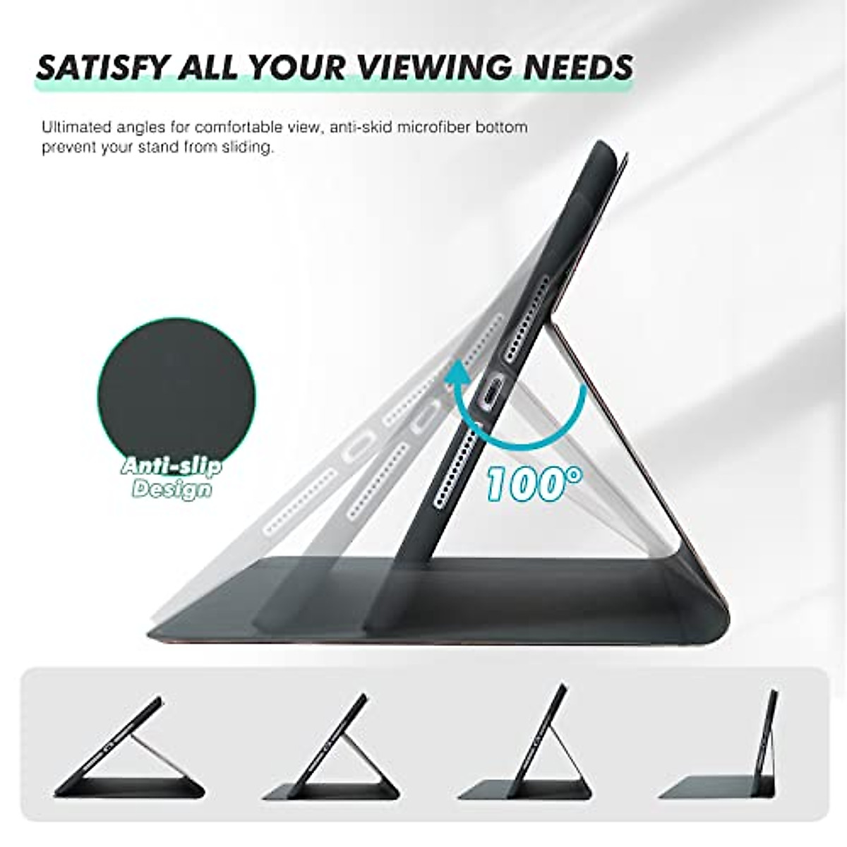 Azmyeuo Cover for iPad 9th/8th/7th Generation, Case for 10.2 Inch iPad 9th/8th/7th Generation 2021/2020/2019 - Premium Folio Stand Case - Auto Wake/Sleep and Multiple Viewing, Tinte Flower