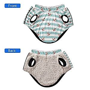 Kigai Red Anchor Dog Coat Fleece Warm Windproof Pet Clothes for Snow Cold Weather, Soft Cozy Breathable Dog Winter Jacket for Small Medium Large Dogs with Leash Hole Pet Coat(XXS - XL)