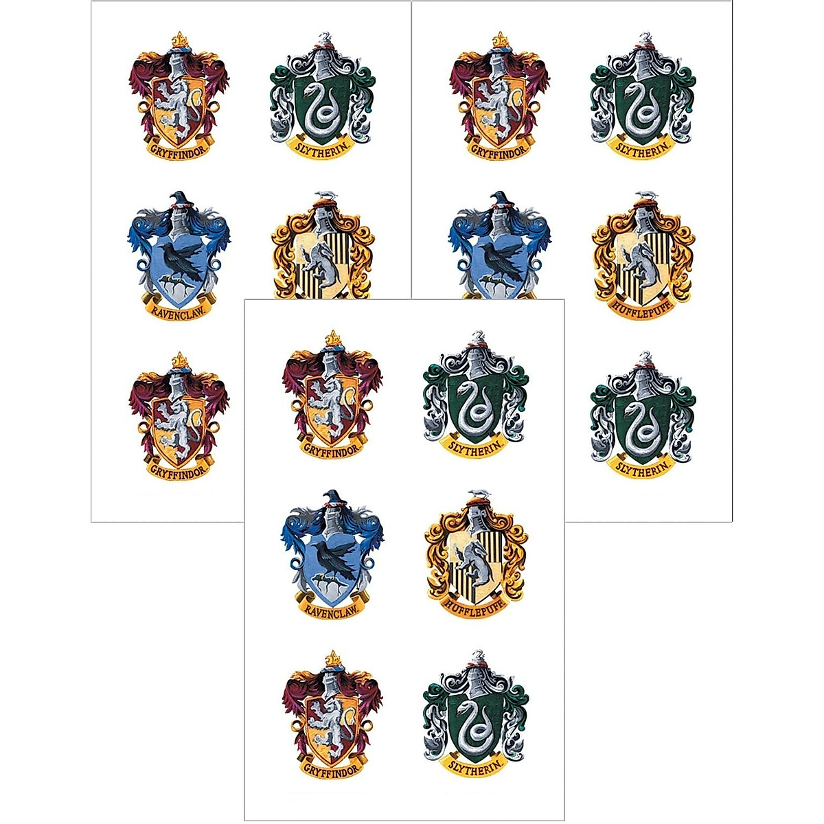 Playhouse Harry Potter Mini Hogwarts House Crests Pack of Three Perforated Sticker Half-Sheets - 1 Pack