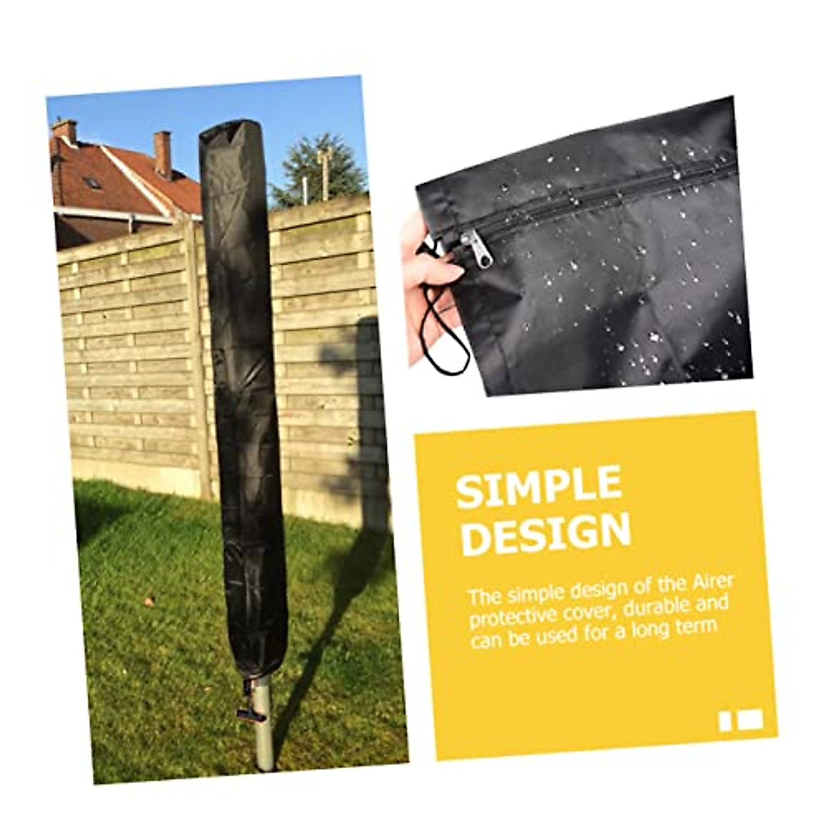 HANABASS 3pcs Washing Clothes Cover Rotary Patio Oxford Lines for Resistant D Weather Shield Closure Material Umbrella Garden Proof Rain Draw Zipper Line Shaped Canopy Rack and