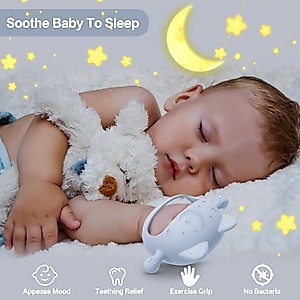 Baby Teething Toys for Babies 0-6 Months-Baby Teether,Anti-Drop Silicone Mitten Teething Toy for Soothing Sore Gums,Teething Pacifier,Baby Toys 6 to 12 Months-Ideal Baby Travel Essentials for Moms