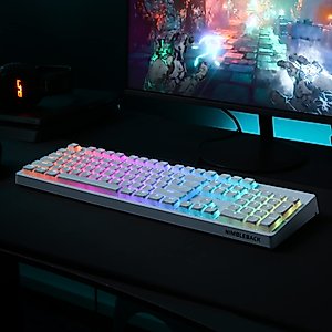LTC LavaCaps PBT Double Shot 116-Key Pudding Keycaps Set, Translucent XDA Profile for ISO & ANSI Layout 61/68/84/87/104 Keys Mechanical Keyboard, with Keycap Puller - (Only Keycaps), White