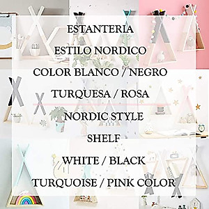 nacnic White Nordic Style Wall Shelf. Triangle Wooden Shelf. Triangular Wooden Shelf Storage. Median