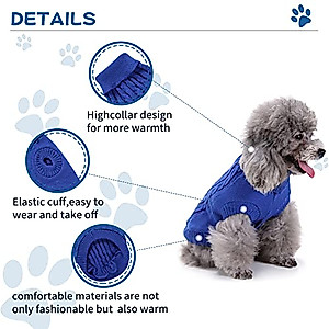 JXINLODGEG Dog Sweaters Pet Clothes Soft Stripe Thickening Knitwear Sleeveless Warm Puppy Outfits Small Dogs Knitted Shirt Cold Weather Winter Sweater