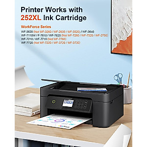 E-Z Ink Pro 252XL Remanufactured Ink Cartridges Replacement for Epson 252 T252 XL for Workforce WF-7720 WF-3640 WF-7710 WF-3620 WF-7210 WF-7110 WF-7610 WF-7620 (2 Black 1 Cyan 1 Magenta 1 Yellow)