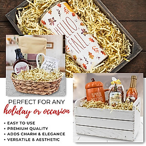 MagicWater Supply Crinkle Cut Paper Shred Filler (4 oz) for Gift Wrapping & Basket Filling - Vanilla & Gold