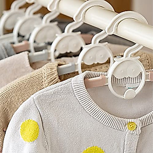 Domiella Adjustable Baby Clothes Hangers for Nursery,Plastic Children Closet Hangers Non-Slip Kids Hangers Space Saving Extendable Newborn Hangers (Pink+Gray 20-Pack)