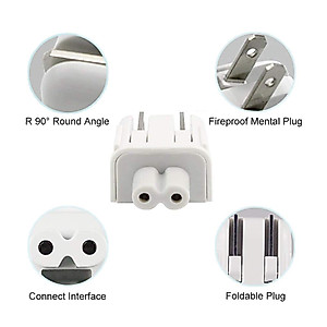 AC Power Adapter Plug Travel Charger Wall Plug Converter US Standard Duck Head for Apple MacBook Plug Adapter iPhone iPad iPod Power Adapter Plug AC for MAC - 1PCS