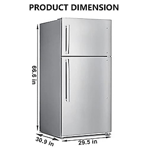 Techomey 30" Freestanding Top Freezer Refrigerator, 18.0 Cu. Ft. Frost Free Refrigerator, Garage Ready, Standard Depth, Stainless Steel