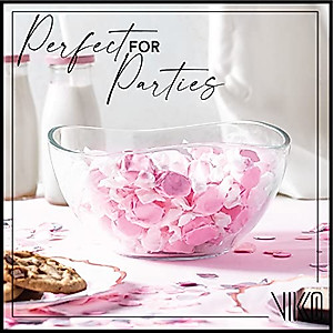 Vikko Glass Serving Bowl, 63.5 Ounce Beautiful Wavy Design, Thick and Durable Glass Mixing Bowl, For Salads, Desserts, Fruit, and More, Microwave and Dishwasher Safe Glass Serving Bowl, 8.2” x 4.5”