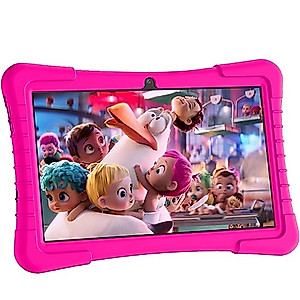 Kids Tablet, 10 inch Tablet for Kids Android 12 Tablet 2GB 64GB Toddler Tablet APP Preinstalled & Parent Control Children Tablet with WiFi, 8000mAh Battery, Dual Camera, Netflix, YouTube(Pink)